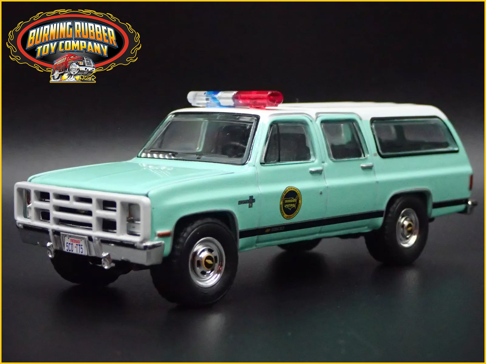1990 CHEVY CHEVROLET SUBURBAN K20 US BORDER PATROL 1:64 SCALE DIECAST – Burning Rubber Toy Company