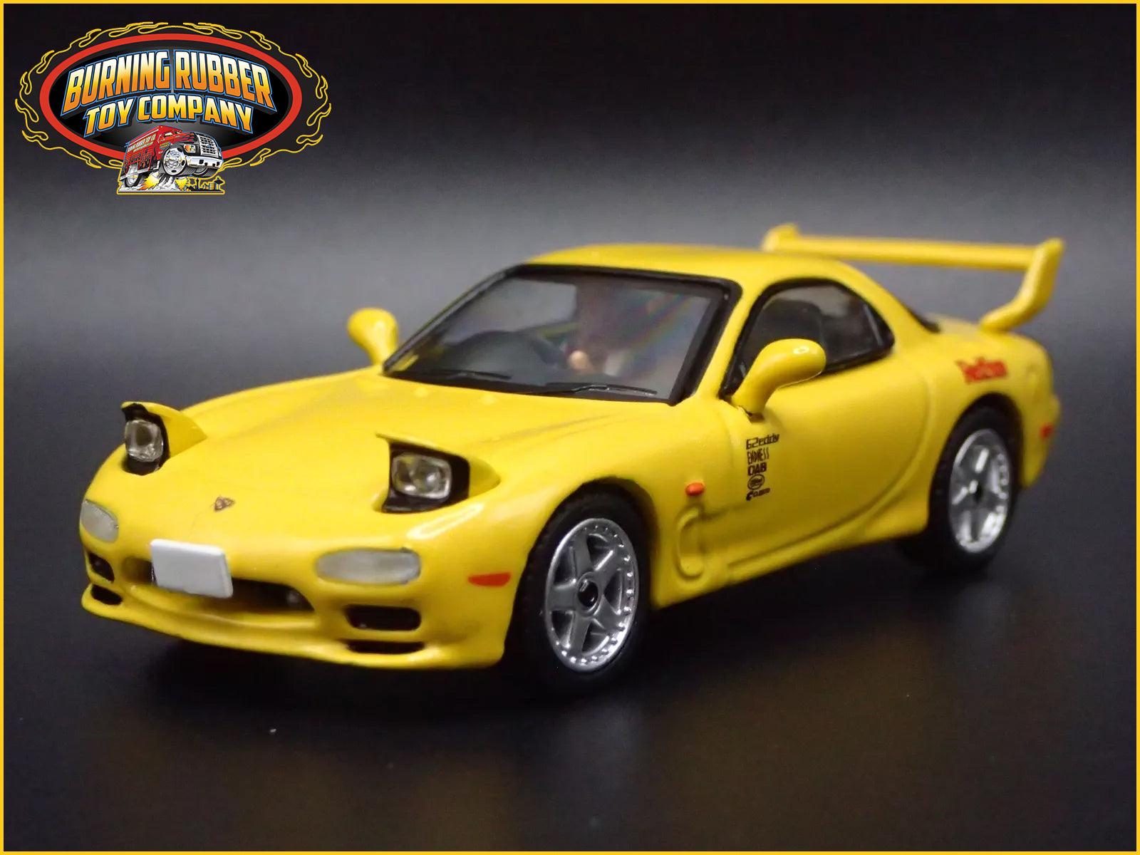 MAZDA RX7 INITIAL D YELLOW JDM POP UP LIGHT 1:64 SCALE DIORAMA DIECAST ...
