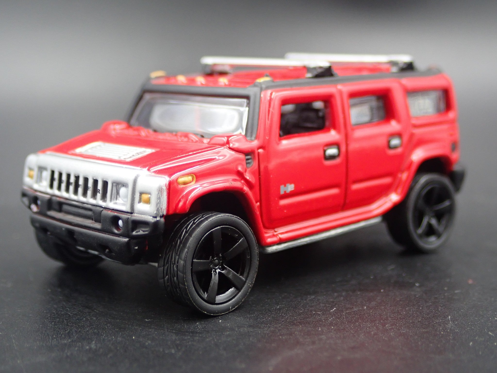 2003-2009 HUMMER H2 SUV W/ HITCH RED RARE 1:64 SCALE DIORAMA DIECAST M ...