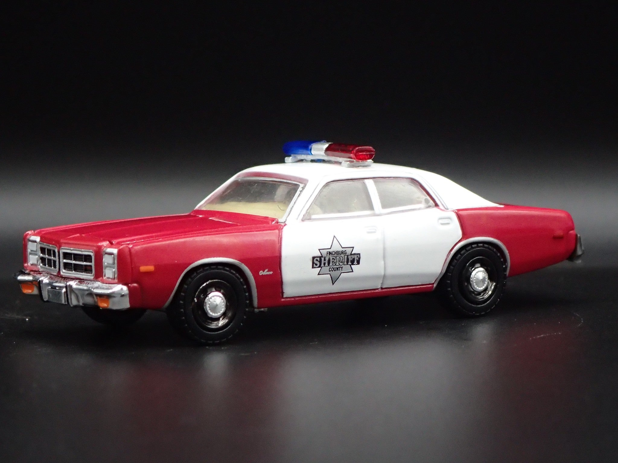 1977 77 DODGE MONACO FINCHBURG COUNTY SHERIFF RED 1/64 SCALE DIECAST M ...
